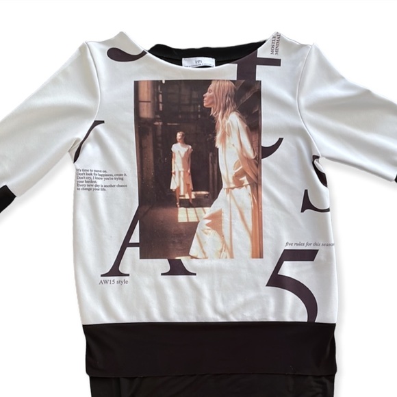 Zara | Tops | Zara Top Fashion Abstract Magazine Newspaper Print Mod 34 ...